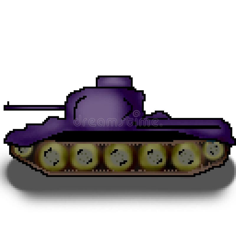 Pixel 8 Bit Drawn Military Multicolored Tank Stock Illustration ...