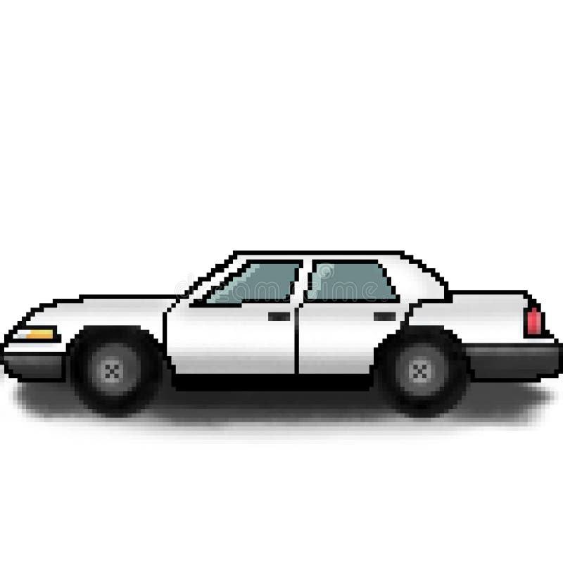 Pixel 8 Bit Drawn Passenger Multicolored Car Stock Illustration ...