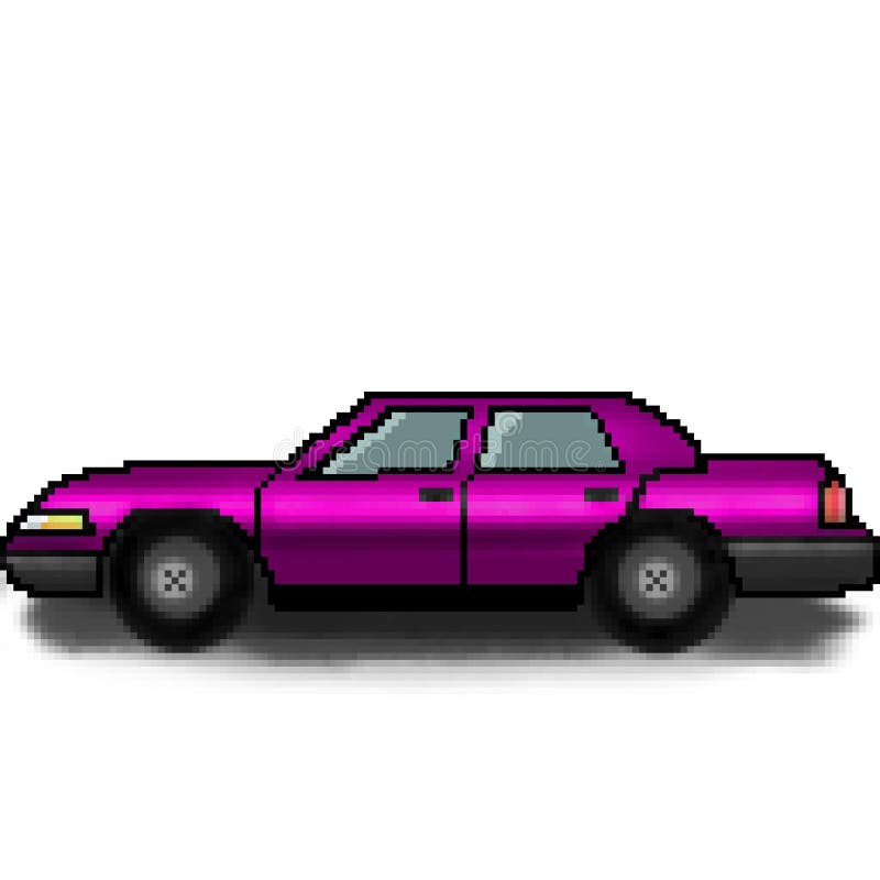 Pixel 8 Bit Drawn Passenger Multicolored Car Stock Illustration ...