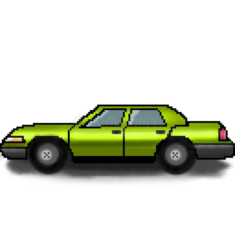 Pixel 8 Bit Drawn Passenger Multicolored Car Stock Illustration ...