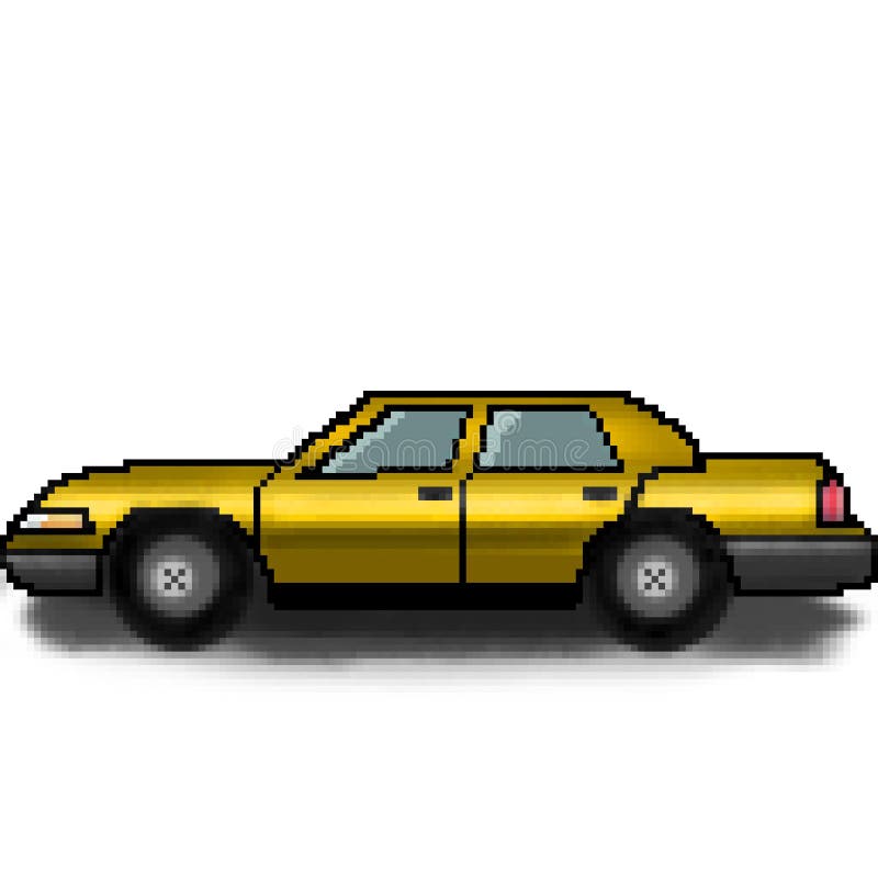 Pixel 8 Bit Drawn Passenger Multicolored Car Stock Illustration ...