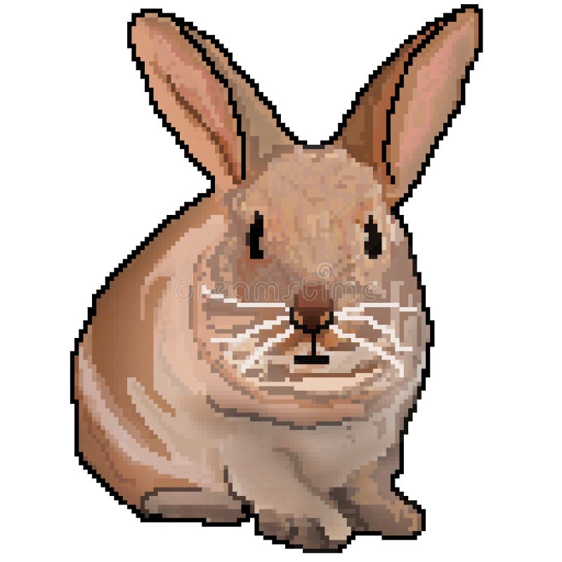 Pixel 8 Bit Drawn Shaded Furry Bunny Rabbit Stock Illustration ...
