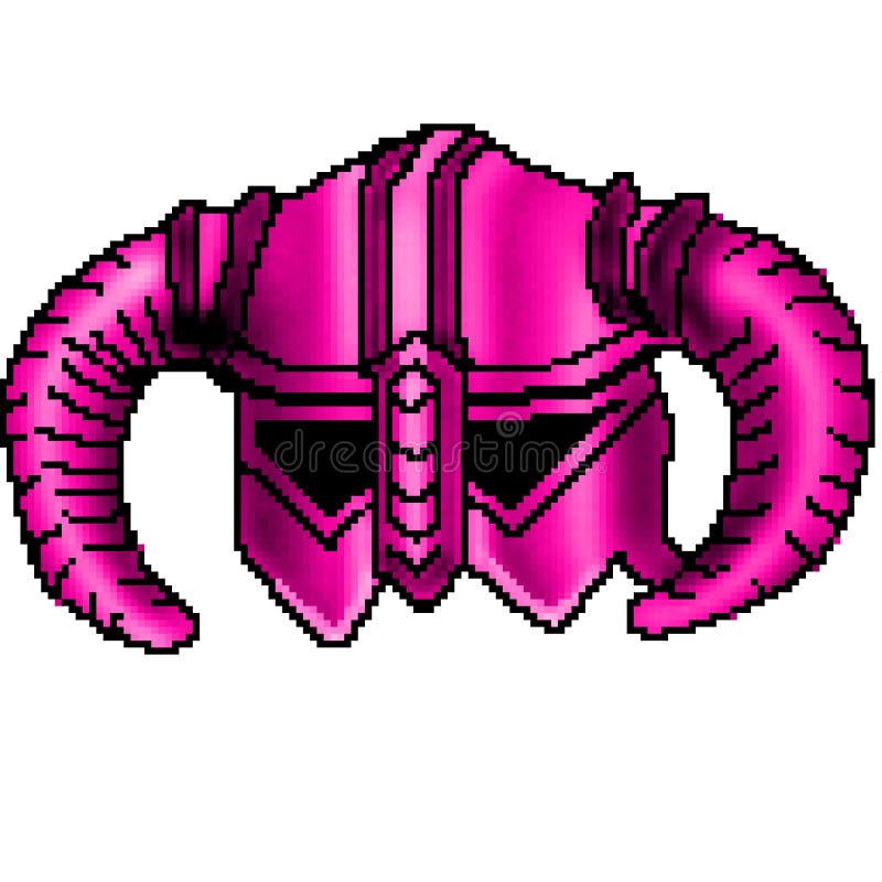 Pixel 8 Bit Drawn Viking Horned Helmet Stock Illustration ...