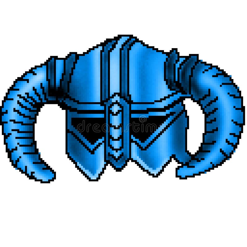 Pixel 8 Bit Drawn Viking Horned Helmet Stock Illustration ...