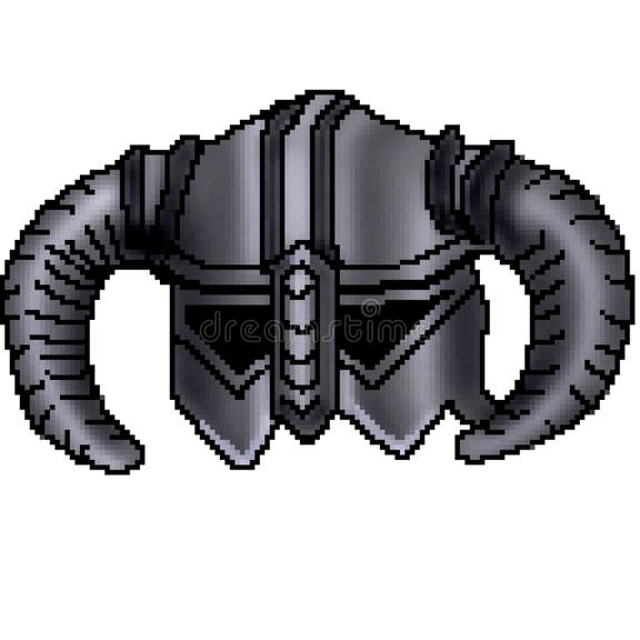 Pixel 8 Bit Drawn Viking Horned Helmet Stock Illustration ...
