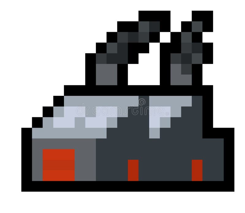 Pixel 8 Bit Factory - Vector, Isolated Stock Vector - Illustration of ...