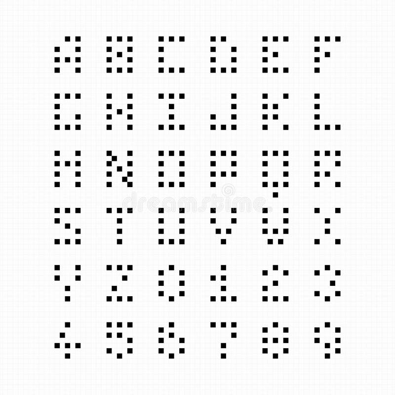 Pixel, bit font, alphabet stock vector. Illustration of digit - 54402787