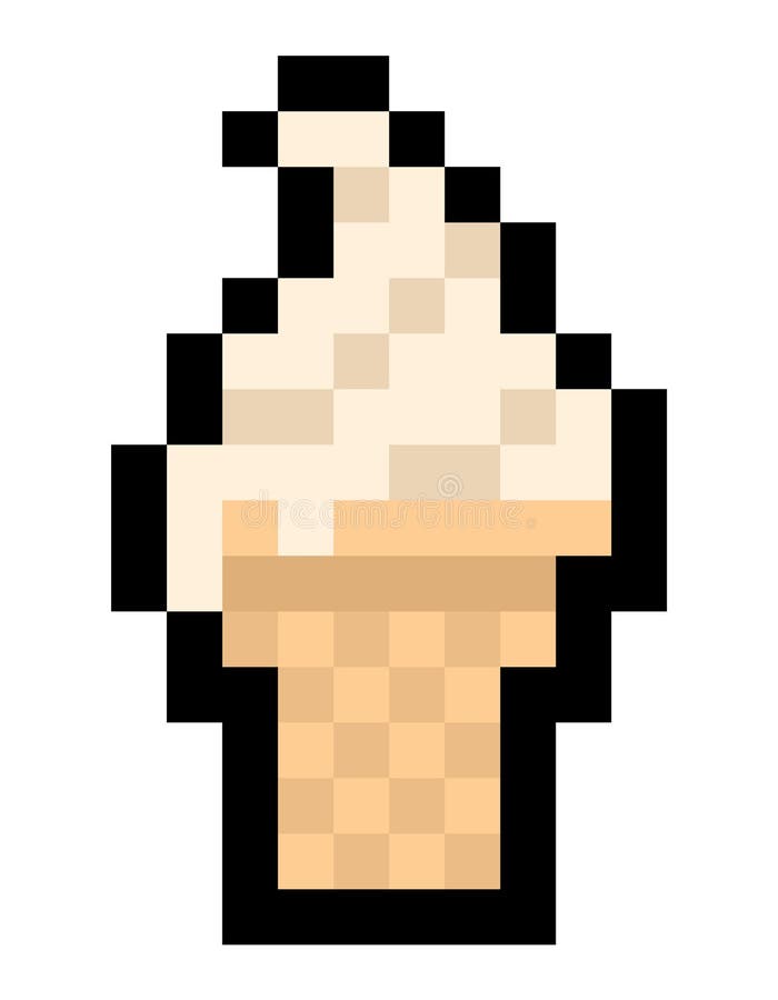 Pixel 8 Bit Gaming Soft Serve Ice Cream - Vector, Isolated Stock Vector ...