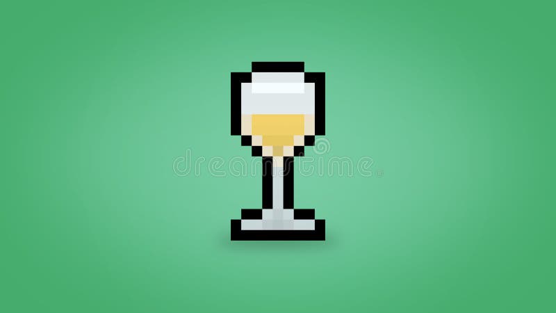Pixel 8 Bit Glass of White Wine Background - High Res Wallpaper Stock ...