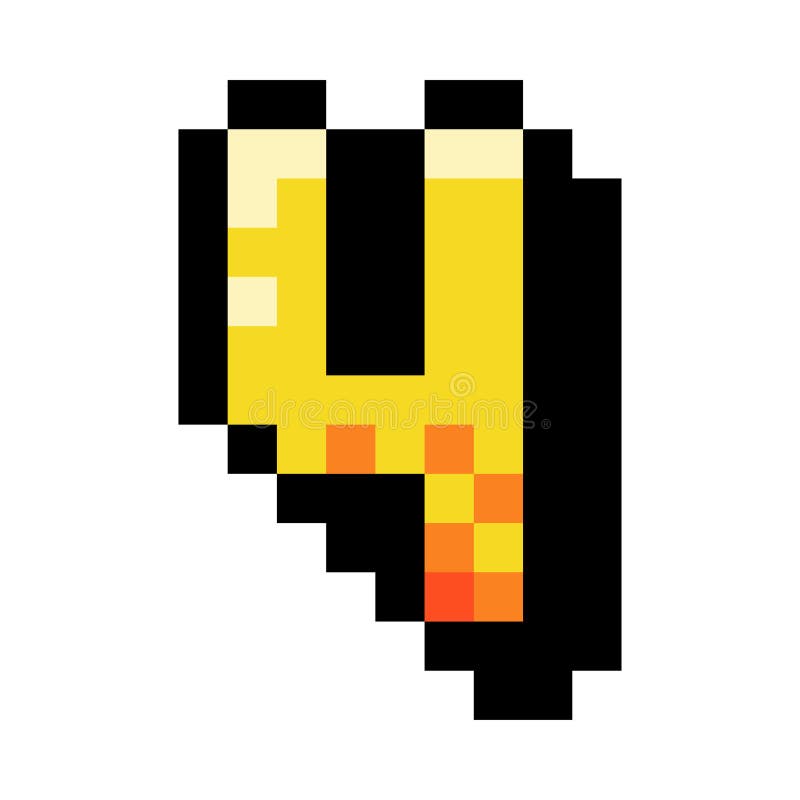 Pixel 8 Bit Number Four or Numeral Vector Illustration Stock Vector ...