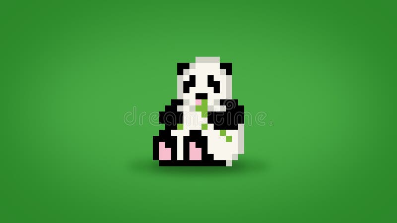 Pixel 8 Bit Panda Bear Eating Bamboo Background - High Res 4k Wallpaper ...