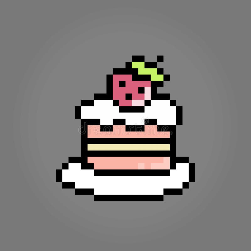 Pixel 8 Bit a Piece of Cake. Birthday Cake in Vector Stock Vector ...