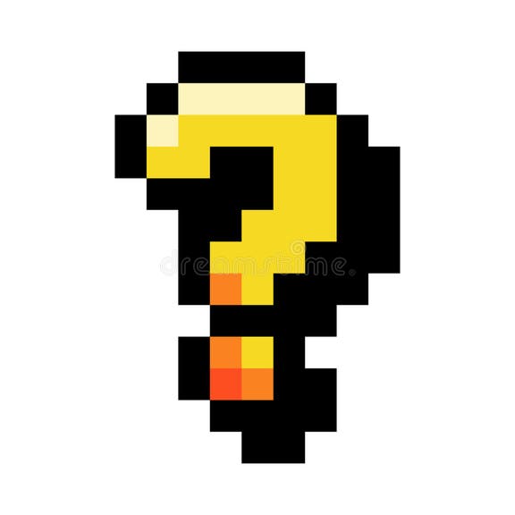 Pixel 8 Bit Question or Interrogation Mark Vector Illustration Stock ...