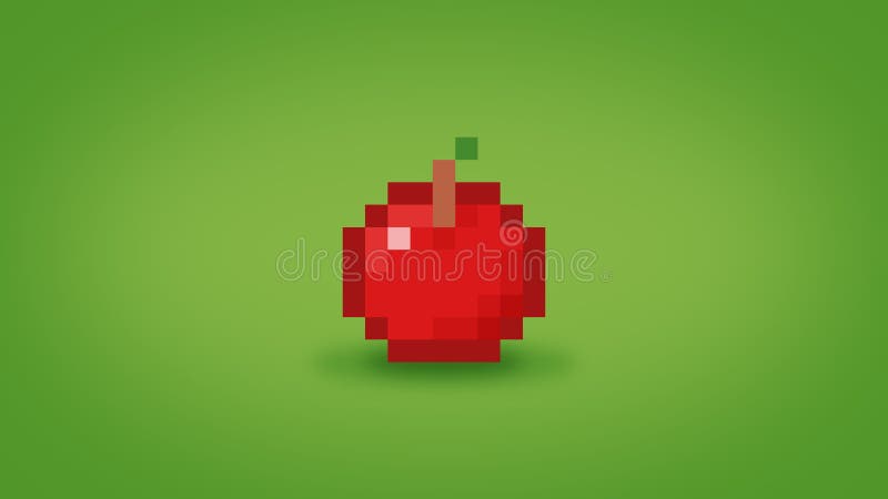 Pixel 8 Bit Red Apple Background - High Res 4k Wallpaper Stock ...