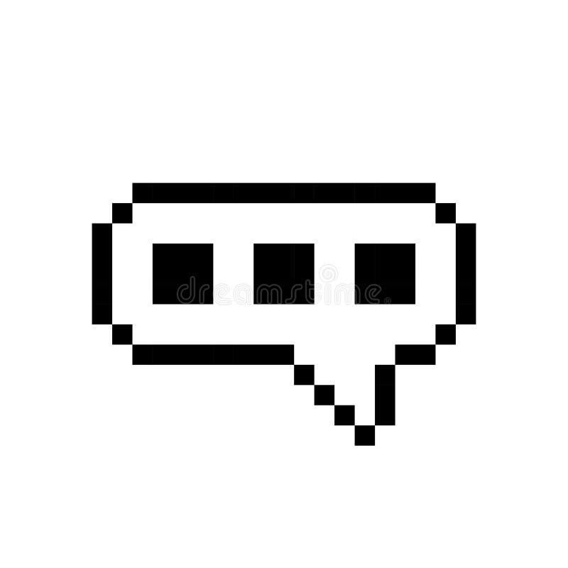 Pixel 8 Bit Thought Icon. Isolated Object on White Background. Message ...