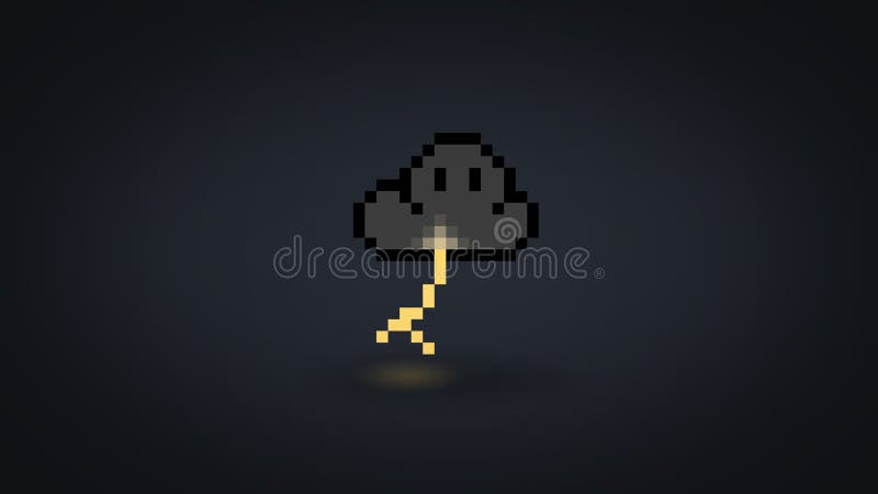 Pixel 8 Bit Thunder Cloud - High Res Wallpaper Stock Illustration ...