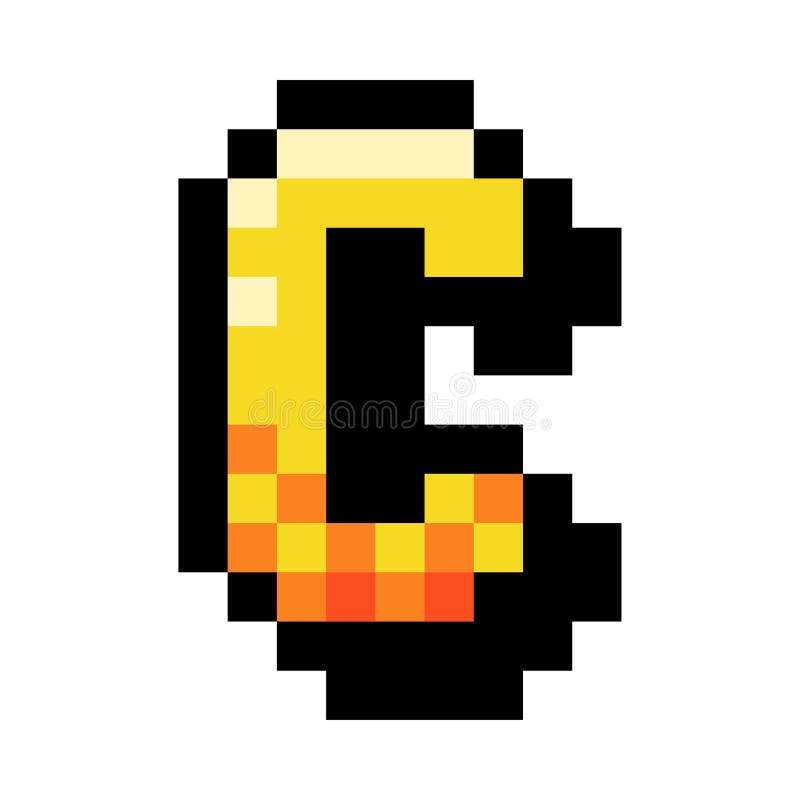 Pixel 8 Bit Uppercase Letter C As Font and Alphabet Vector Illustration ... Pixel 8 Bit Uppercase Letter C As Font and Alphabet Vector Illustration ...