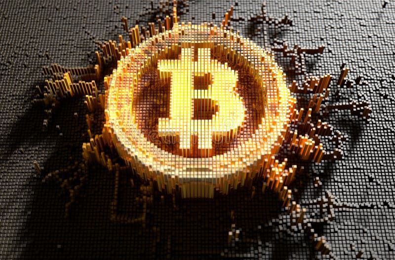 Pixel Bitcoin Concept stock illustration. Illustration of pixels - 83591630