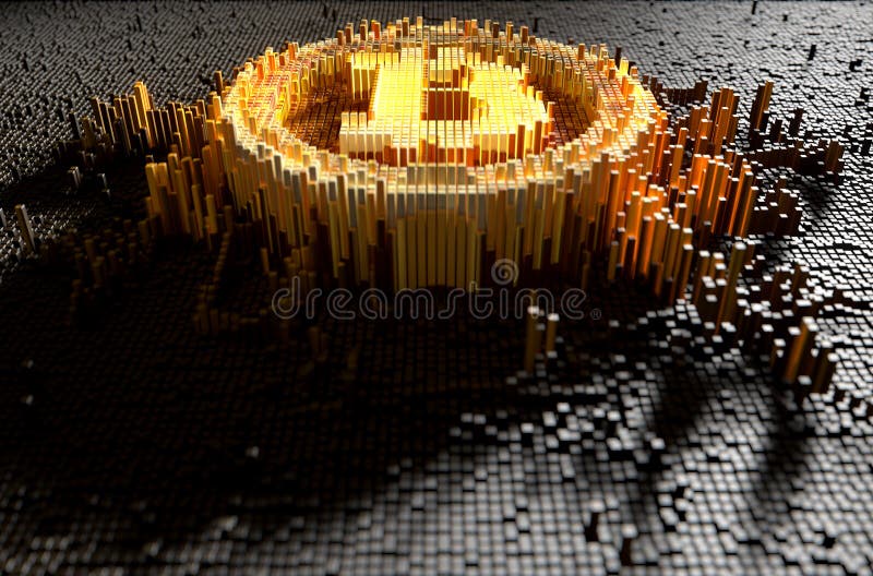 Pixel Bitcoin Concept stock illustration. Illustration of pixels - 83591630