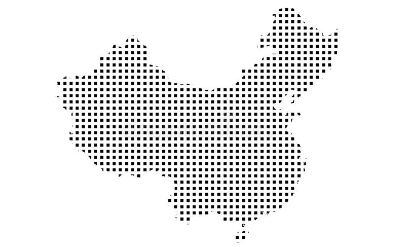 Pixel Black of China Map. Dotted China Map Stock Illustration ...