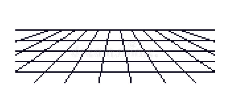 Pixel Black Perspective Mesh Template. Digital Blank Surface with ...