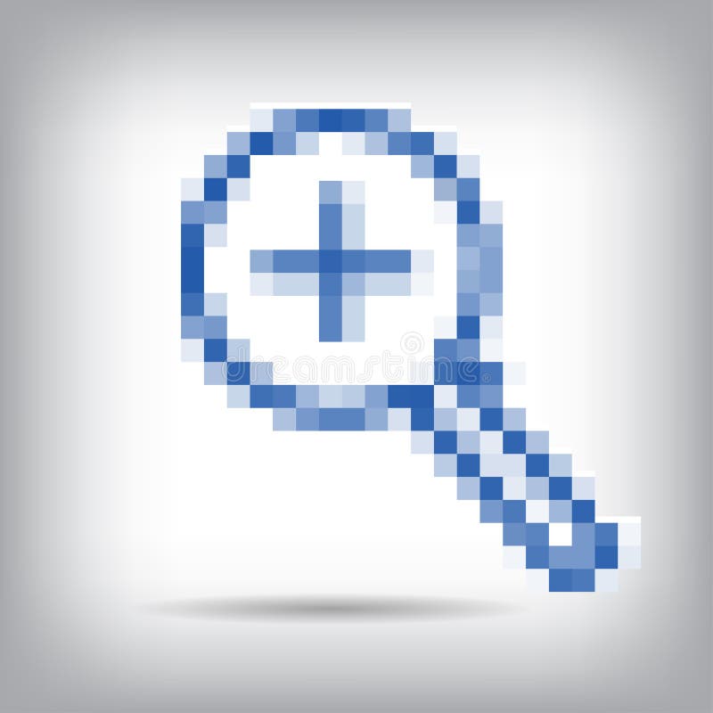 Pixel Blanco De La Lupa Del Icono Del Vector Ilustración del Vector ...