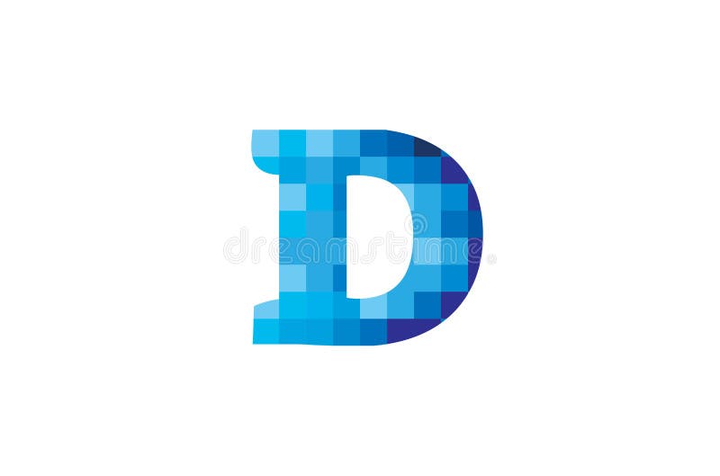 Pixel Blu Creativo Logo Design Symbol Vector Illustration Della Lettera ...
