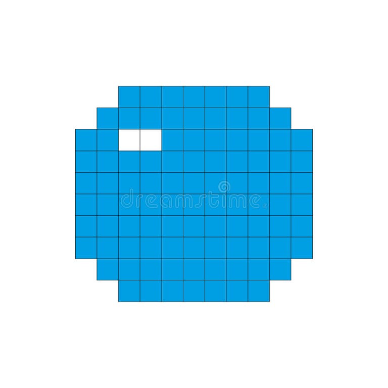 Pixel Blue Circle. Grid Shape Vector. Abstract Rounded Form. Symmetry ...