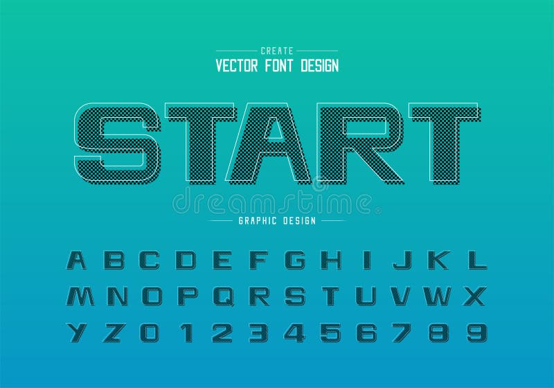 Pixel Bold Font and Alphabet Vector, Design Typeface Letter and Number ...