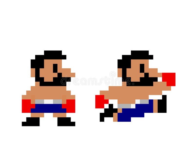 Pixel Boxer Character Image, for 8 Bit Games. Stock Vector ...