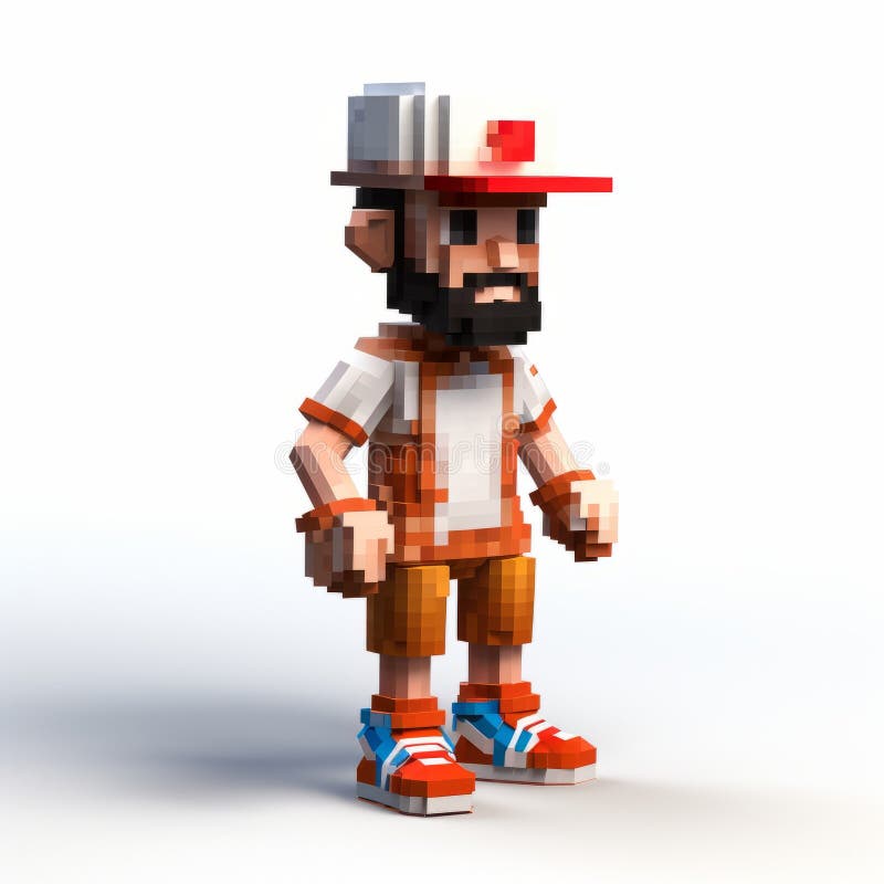 Pixel Boy: a Luminous 3d Character Design by Tibor Nagy Stock ...