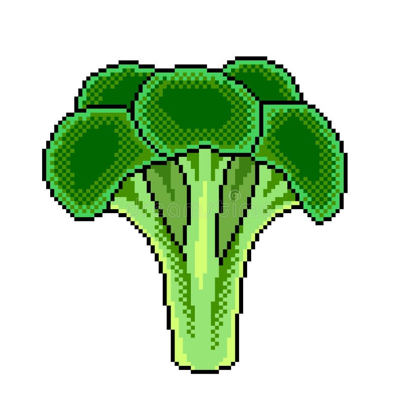 Broccoli Pixel Art. Vegetable 8 Bit. Pixelate Vector Illustration Stock ...