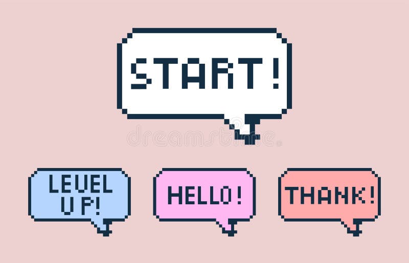 Pixel Art Bubble Speech. Place for Text Stock Vector - Illustration of ...