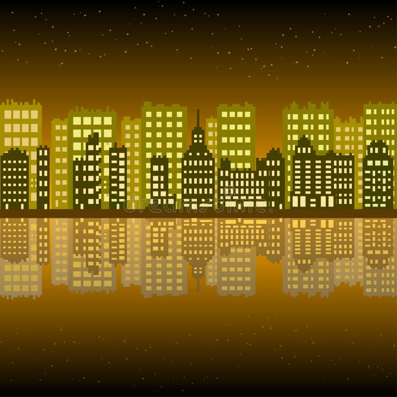 Set of Pixel Building Skyscraper Stock Vector - Illustration of clip ...