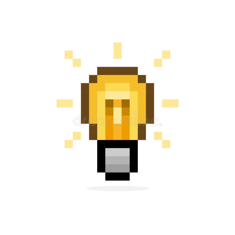 Light Bulb Pattern. Pixel Light Bulb Image. Stock Illustration ...