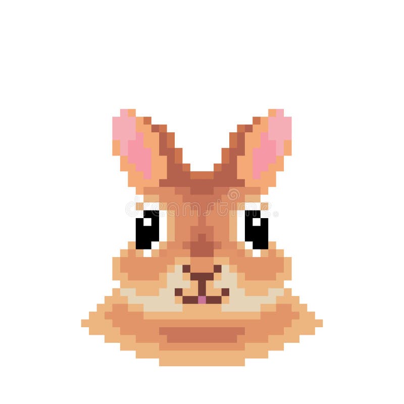 Pixel rabbit image 8 bit stock illustration. Illustration of interface ...