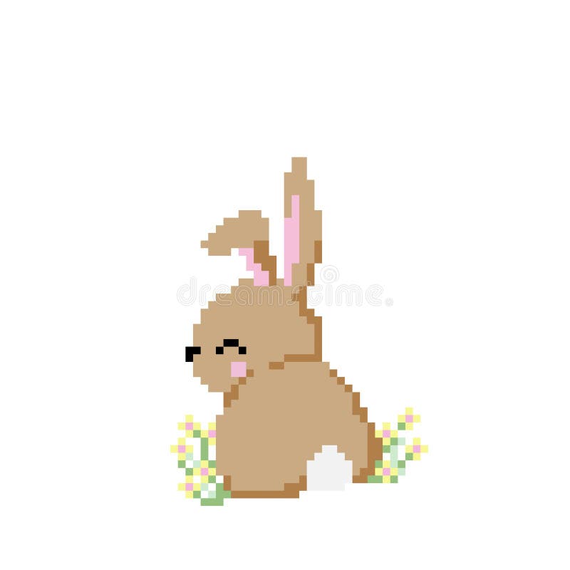Bunny Pixel Art. Rabbit Dots Pattern Stock Vector - Illustration of ...