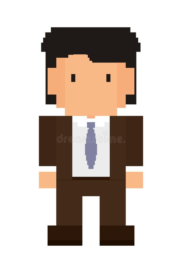 Pixel businessman icon stock vector. Illustration of 8bit - 273186509