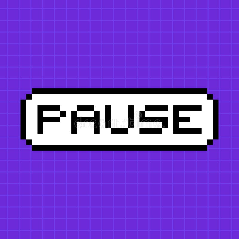 Pixel Button with the Inscription Pause in 8-bit Style Isolated on a ...