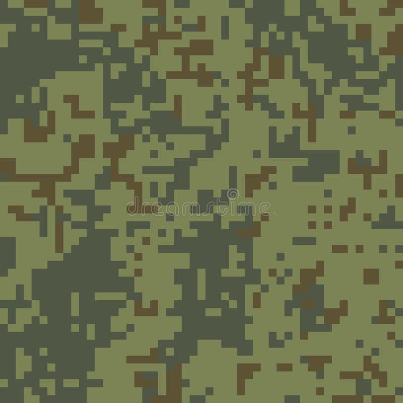 Pixel Camo Seamless Pattern. Green Forest Camouflage Stock Vector ...