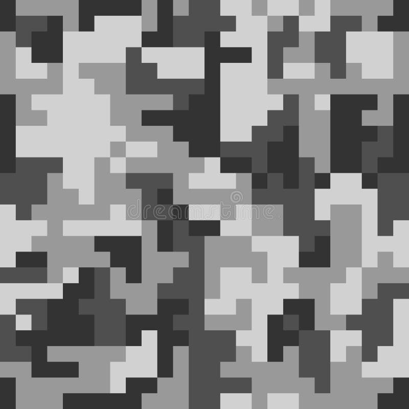 Pixel Camo Seamless Pattern. Grey Urban Camouflage Stock Vector ...
