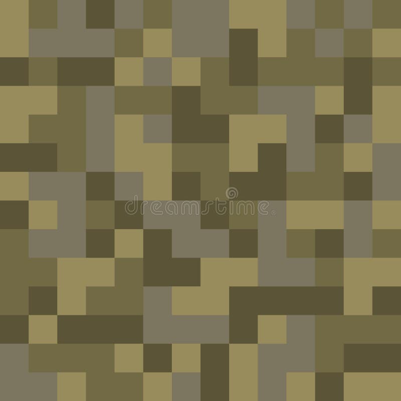 Pixel Camouflage Pattern. Olive Green Mosaic. Vector Seamless ...