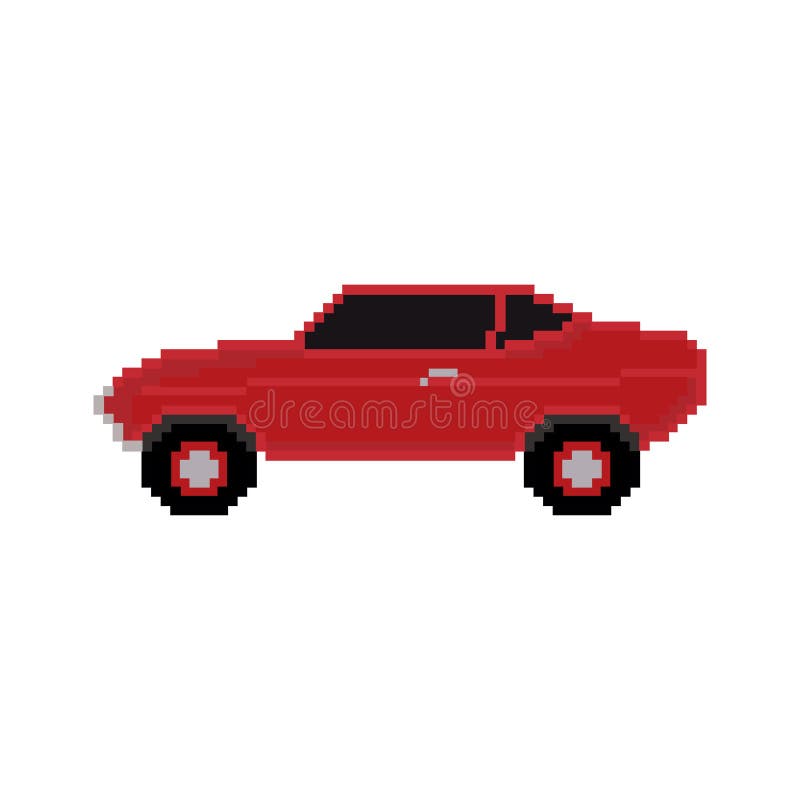 Pixel car stock illustration. Illustration of transport - 77454706
