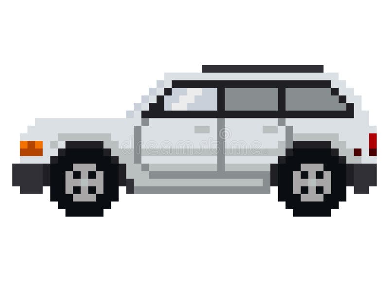 Pixel Car. Off Road Vehicle Side View. Vector Flat Graphic Illustration ...