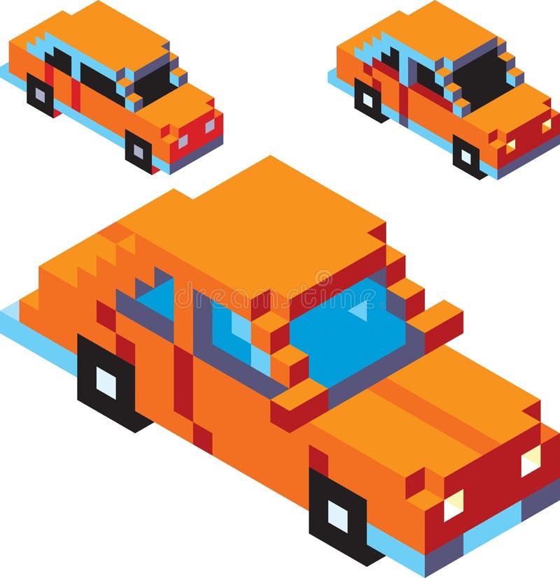 Pixel Car stock vector. Illustration of vector, isometric - 59742172