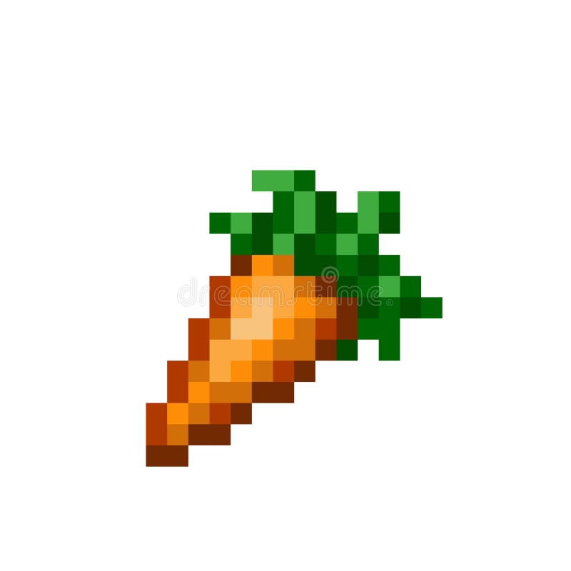 Pixel Carrot Image. Vector Illustration for 8 Bit Game and Cross Stitch ...