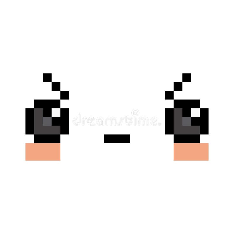 Pixel Cartoon Angry Face stock illustration. Illustration of face ...