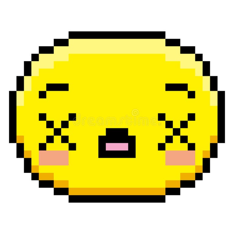 Pixel Cartoon Dead Face stock illustration. Illustration of abstract ...