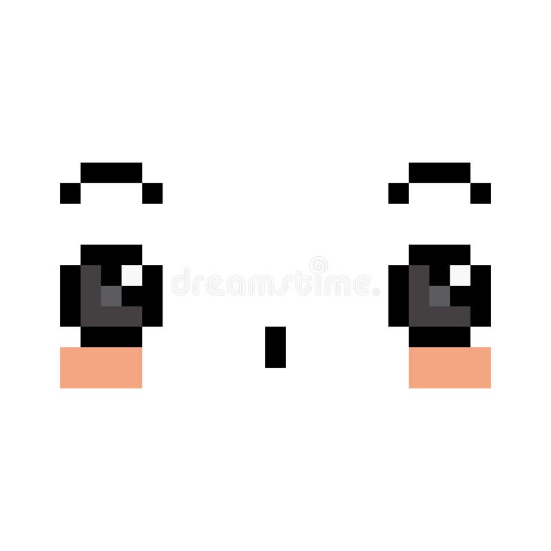 Pixel Cartoon Happy Face stock illustration. Illustration of character ...