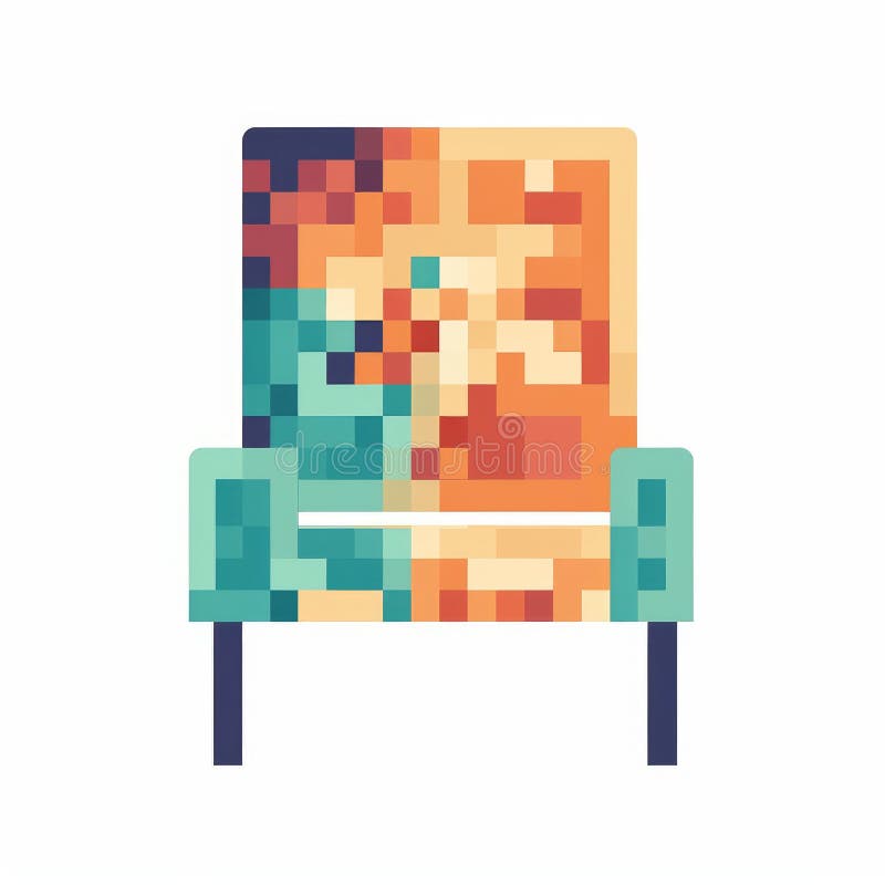 Pixel Art Chair with Vibrant Colors by Pixelplantmaster Stock ...